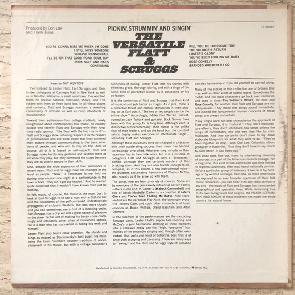 Columbia | Art | Lester Flatt Earl Scruggs The Versatile Vinyl Lp ...